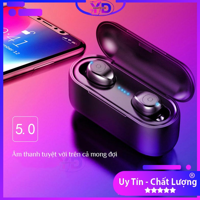 Tai nghe Bluetooth AMOI F9 BTH F9-5 bản 2022 không dây cảm ứng chống nước IPX5, chống ồn tích ...