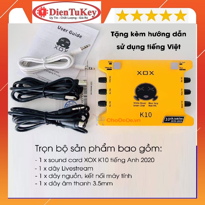 Sound card K10 tiếng Anh 2020 (XOX K10 10th Jubilee) Sound Card thu âm ...