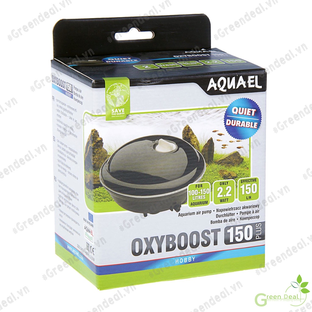 AQUAEL - OxyBoost 150 Plus | Máy bơm sủi Oxy siêu êm cho hồ cá thủy sinh | Shopee Việt Nam