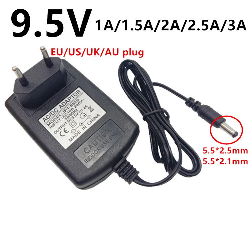 Bộ chuyển đổi nguồn ac dc phổ thông 9,5V 9,5 volt 1A 1.5A 1500mA 2A 2.5A 2500mA 3A ac / dc ...