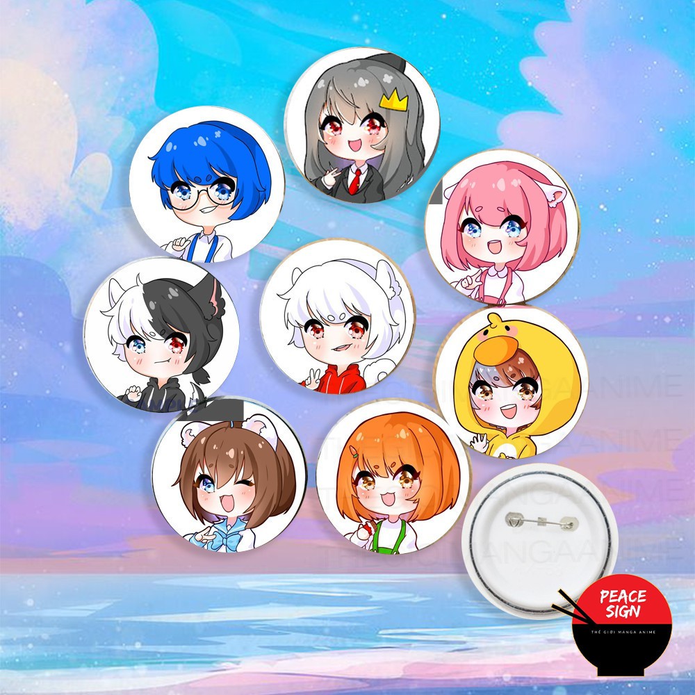 (TRÒN) Huy hiệu IN HÌNH HERO TEAM Simmy Phong cận Siro Mr Vịt Sammy Đào ...