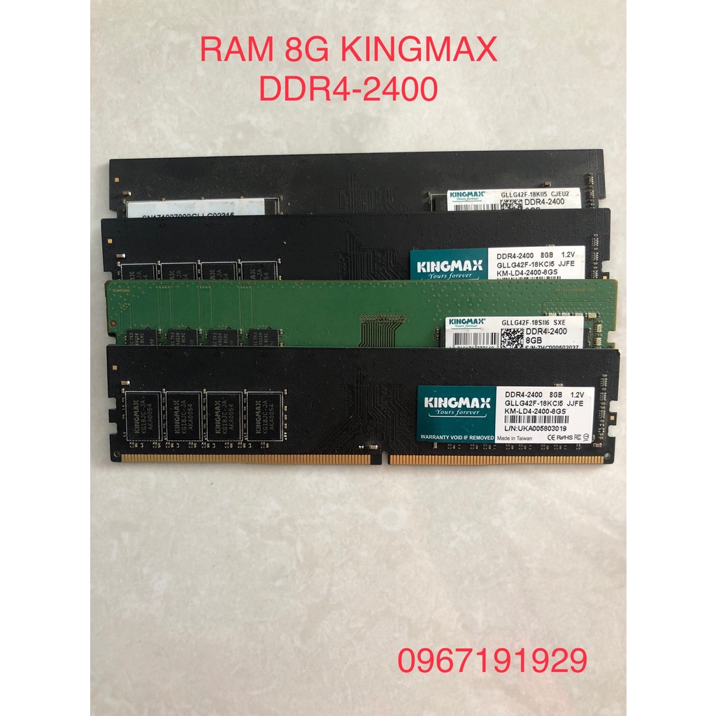 Ram máy tính 8G DDR4 bus 2400 Kingmax. Hàng đã qua sử dụng. BH 1 tháng ...