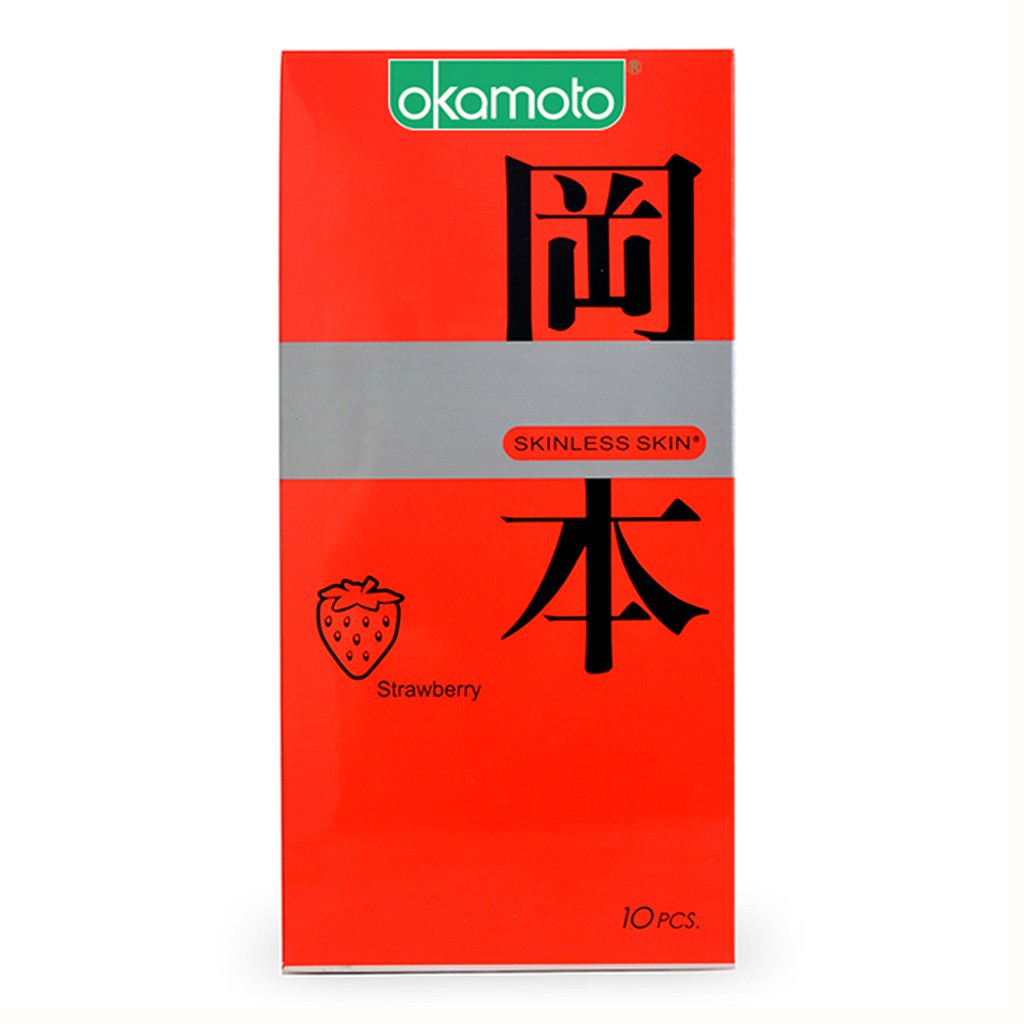 Bao Cao Su Okamoto Skinless Skin Strawberry Hương Dâu Hộp 10 Cái ...