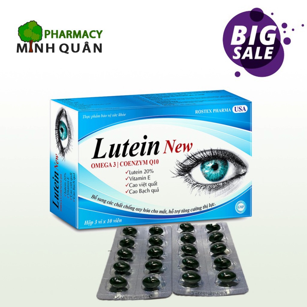 Viên uống bổ mắt Lutein new sáng mắt kẽm dha vitamin c giúp tăng cường ...