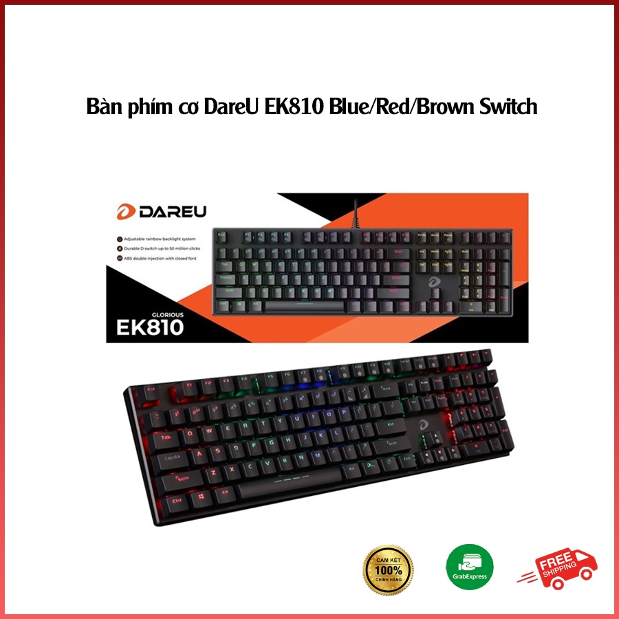 Bàn Phím Cơ Gaming Keyboard Có Dây DareU EK810 Blue/Red/Brown Switch ...