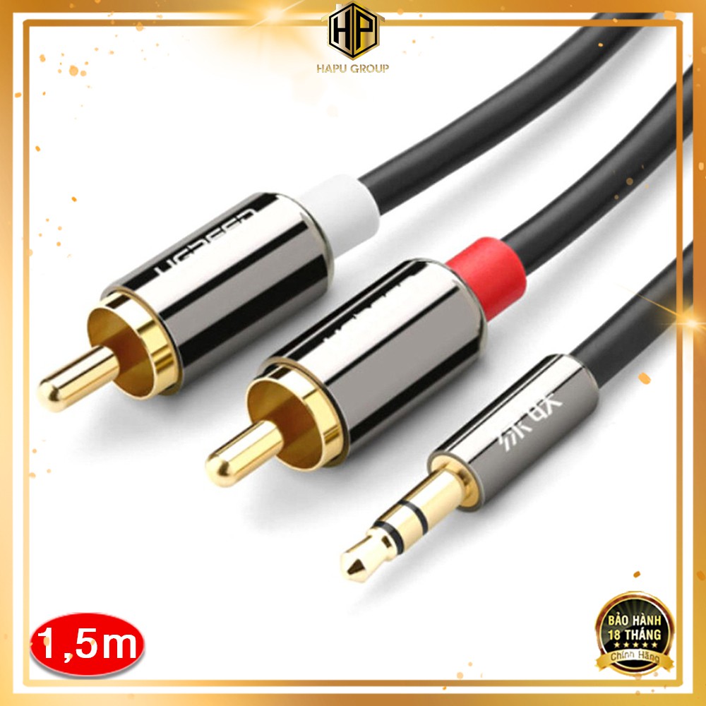 Cáp Audio 3.5mm ra 2 đầu hoa sen Ugreen 10583 dài 1.5m chính hãng - Hapugroup | Shopee Việt Nam