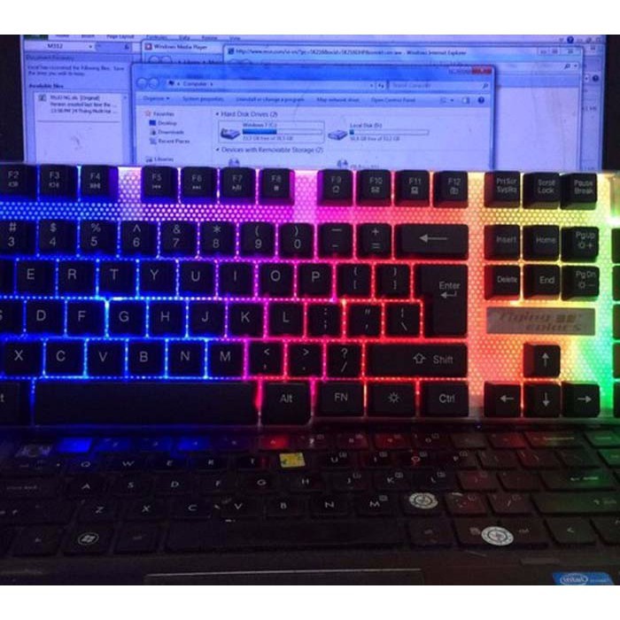 Bàn phím giả cơ led 7 màu flying K8 | Shopee Việt Nam