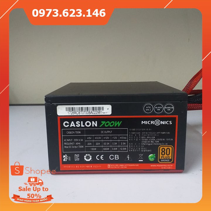 Nguồn PSU 700w Caslon 80plus bronze (Micron) dây full bọc lưới | Shopee ...