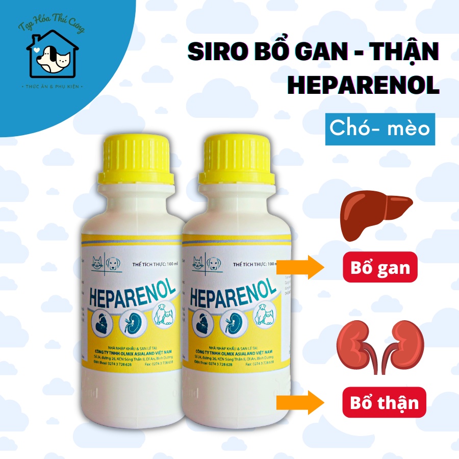 HEPARENOL bổ gan thận hỗ trợ tiêu hóa cho chó mèo chai 100ml | Shopee ...