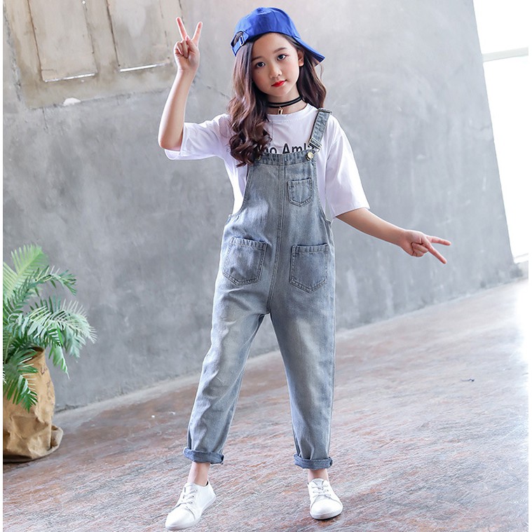 Yếm Jean Cho Bé Gái Chất Liệu Vải Cao Cấp Thoáng Mát Size Từ 15kg ...