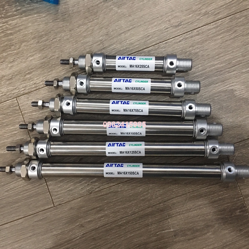 Xi lanh khí nén tròn MA16x25/50/75/100/125/150-SCA (Vỏ Inox có từ ) AirTac | Shopee Việt Nam