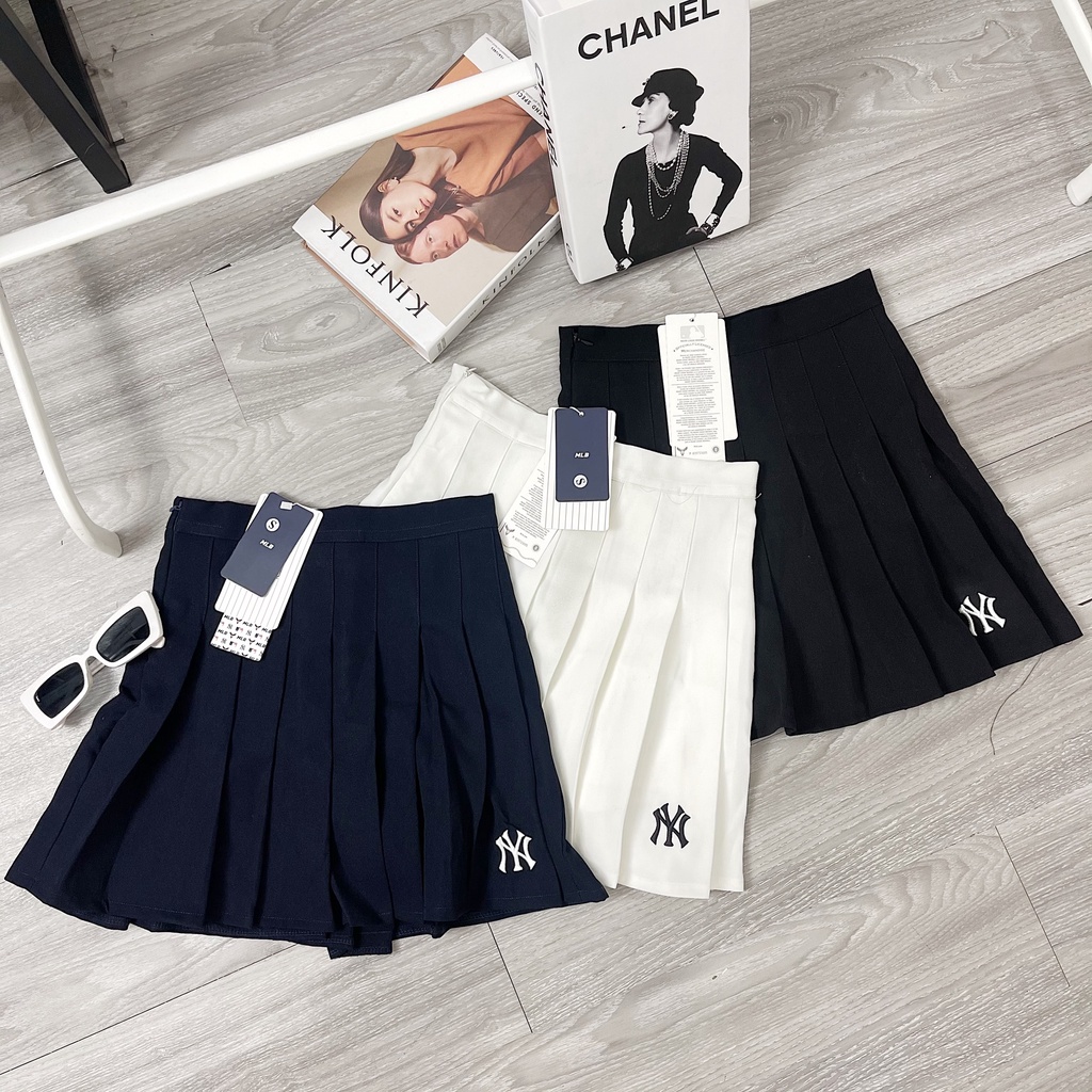 Chân váy xếp ly MLB chuẩn loại 1 logo thêu (ảnh thật) | Shopee Việt Nam