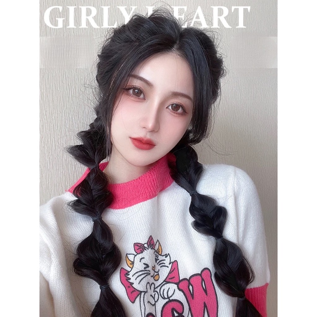 Tóc giả thắt bím phồng dài đẹp cho nữ Koty Beauty, tóc tết giả tạo kiểu ...