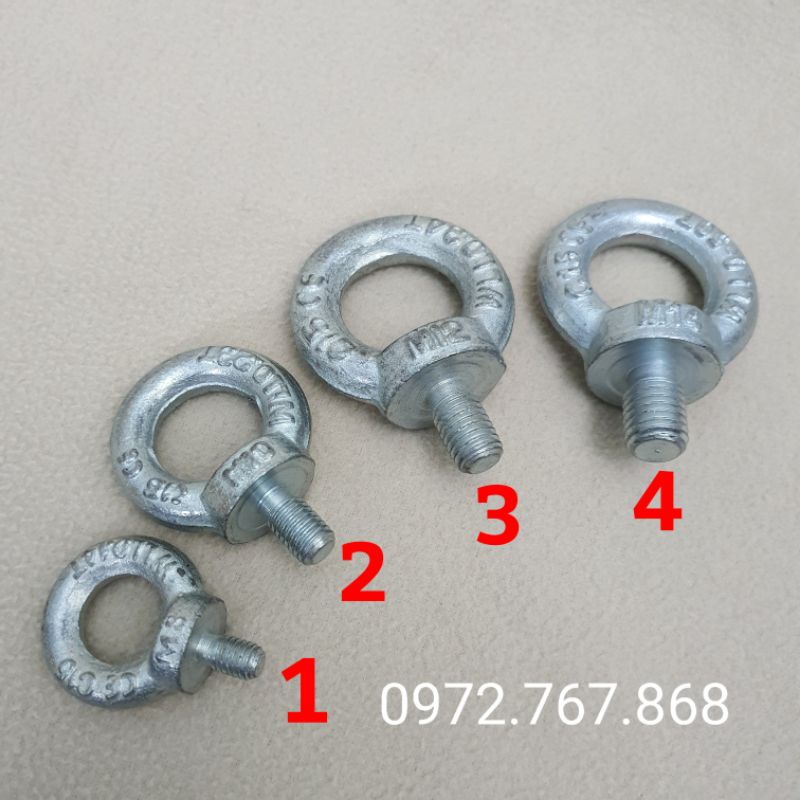 Bulông móc cẩu M8, M10, M12, M14 móc treo động cơ, thiết bị máy ...