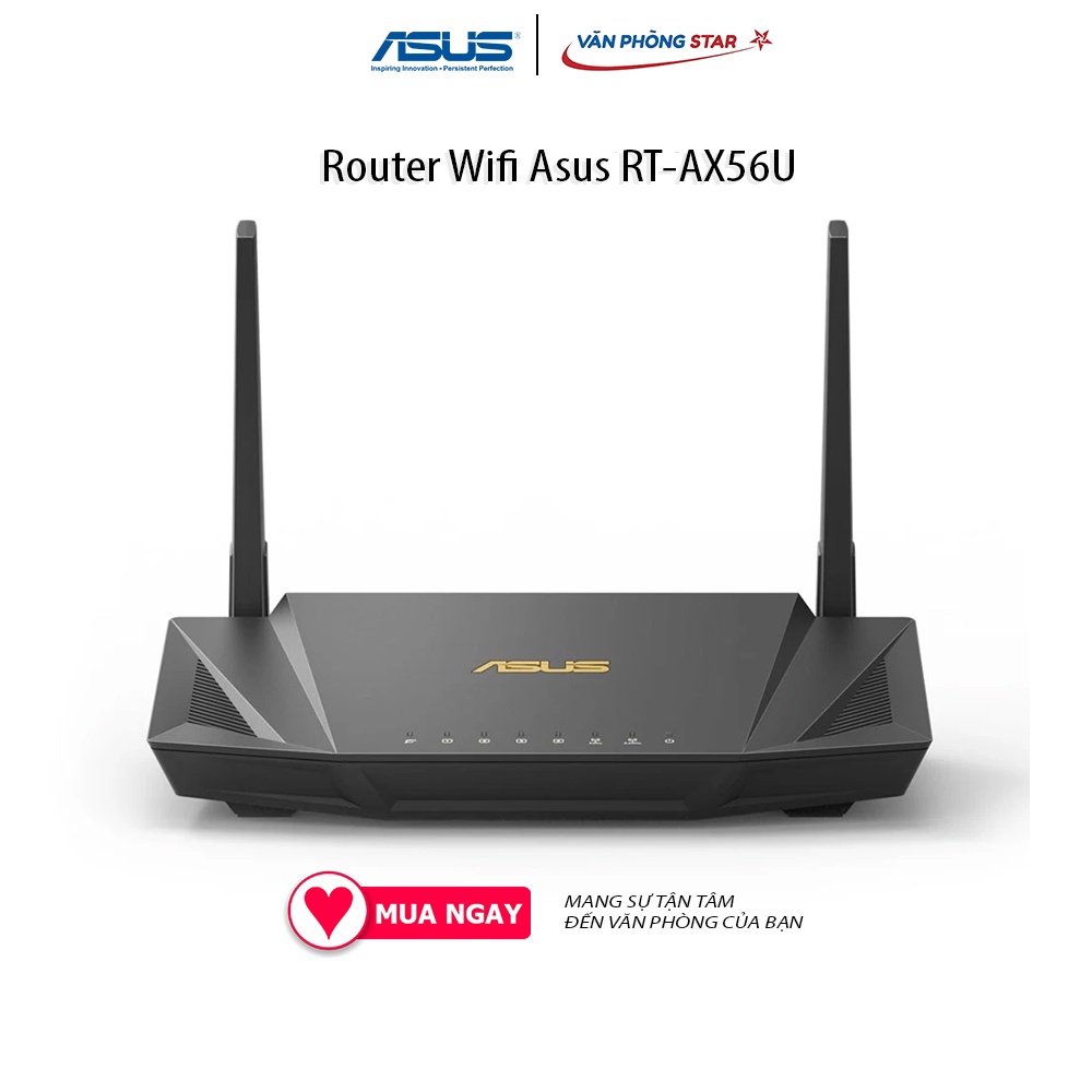 Router Wifi Asus RT-AX56U Băng tần hỗ trợ 2.4 GHz / 5 GHz Chuẩn kết nối ...