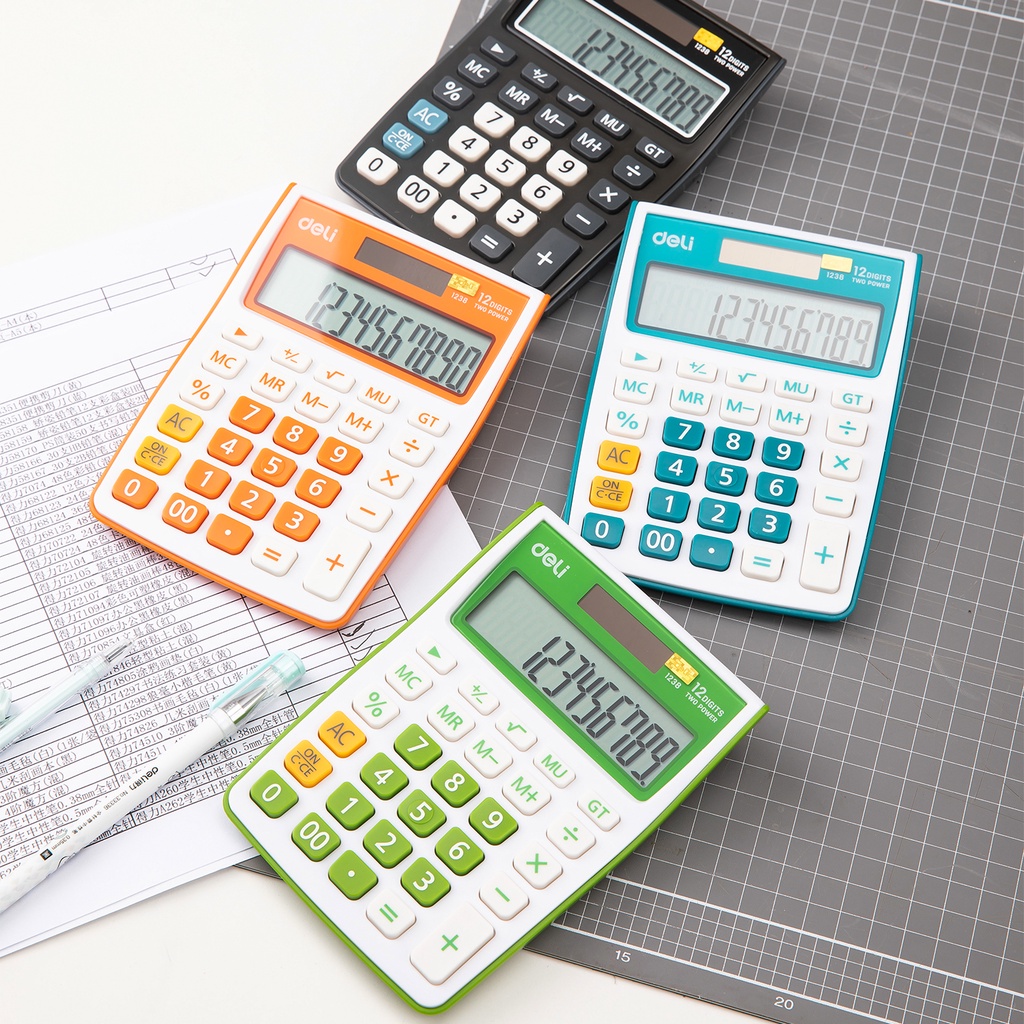 Máy tính Deli 1238 Calculator 12-Digit Giao màu ngẫu nhiên | Shopee ...