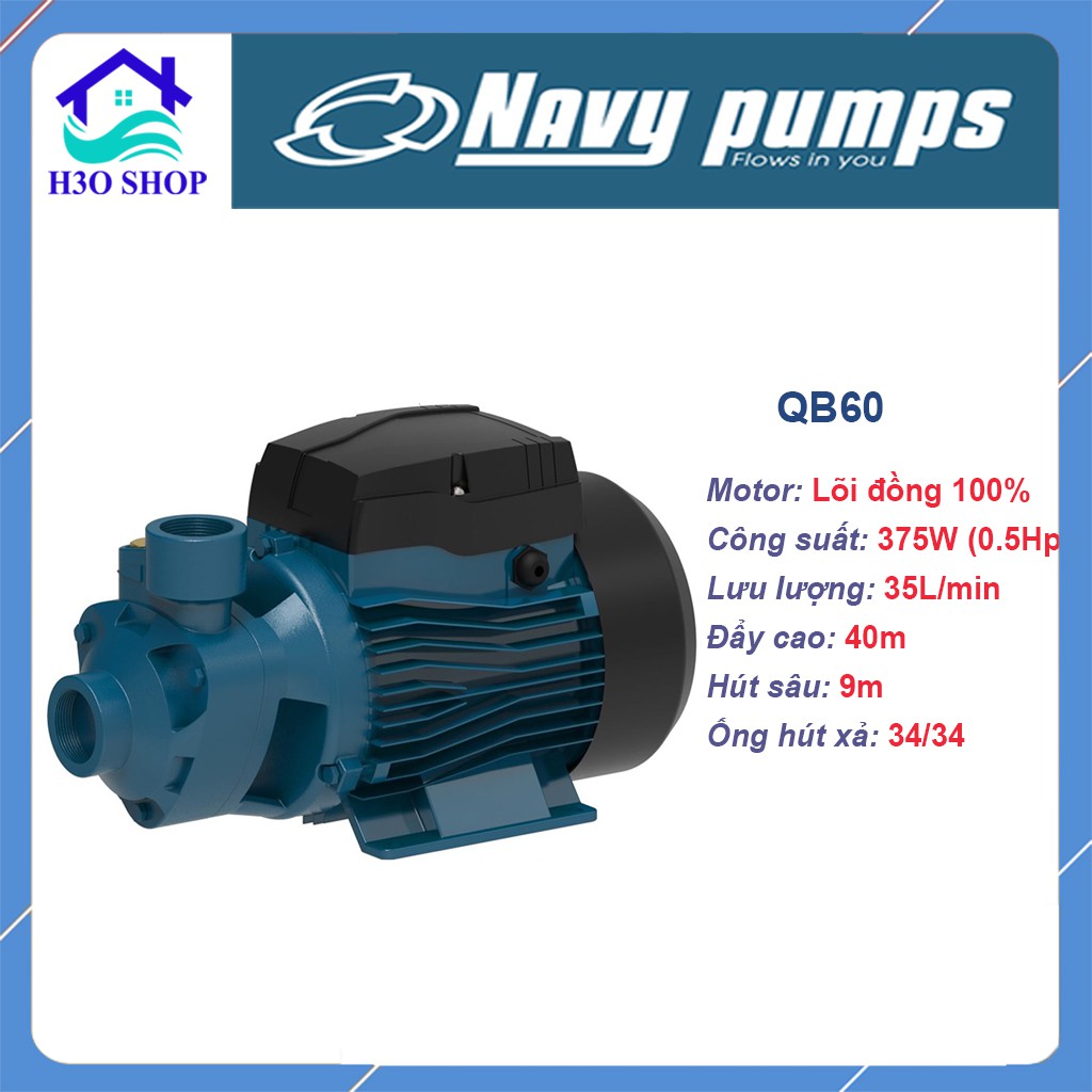 Máy bơm nước đẩy cao NAVY QB60 - 375W | Shopee Việt Nam