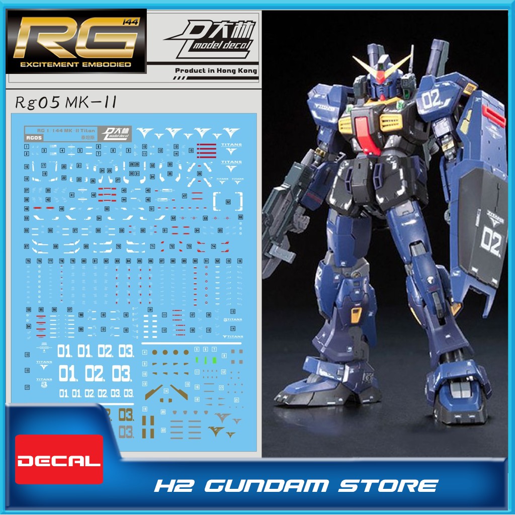 Decal nước cho mô hình RG 1/144 RX-178 Gundam MK-II (Titans) | Shopee ...