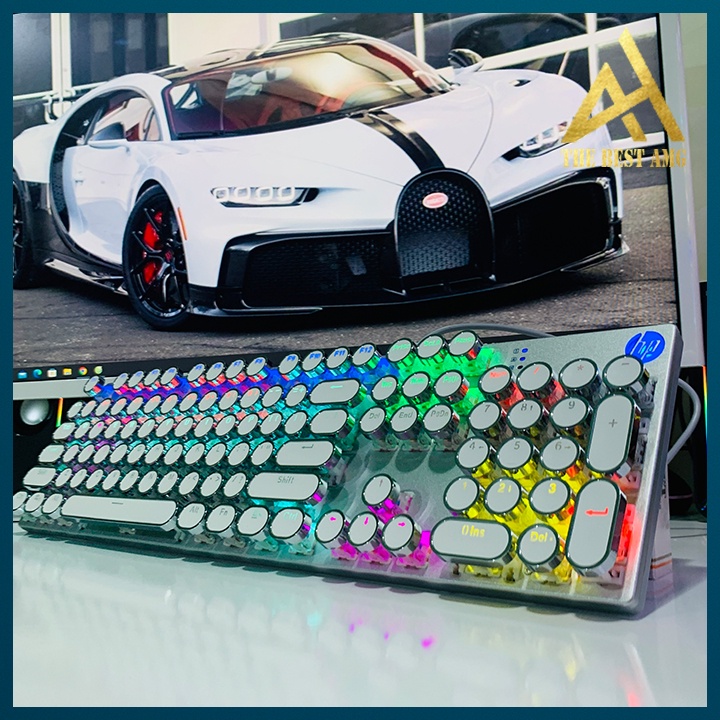Bàn Phím Cơ Gaming Keycap Xuyên Led HP GK400Y Màu Trắng Nút Tròn Bàn ...
