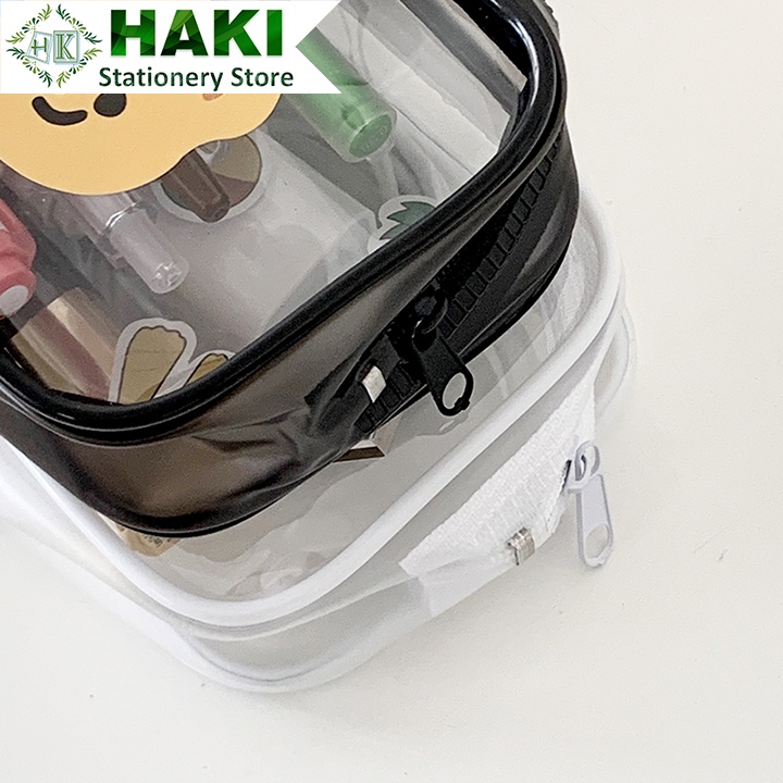 Túi đựng bút trong suốt HAKI bằng nhựa PVC cute dễ thương TB06 | Shopee Việt Nam