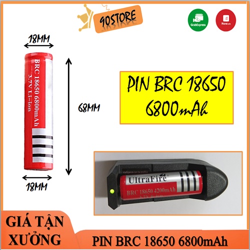 Pin BRC ULTRAFIRE 18650 3,7V Dung Lượng 6800mAh | Shopee Việt Nam