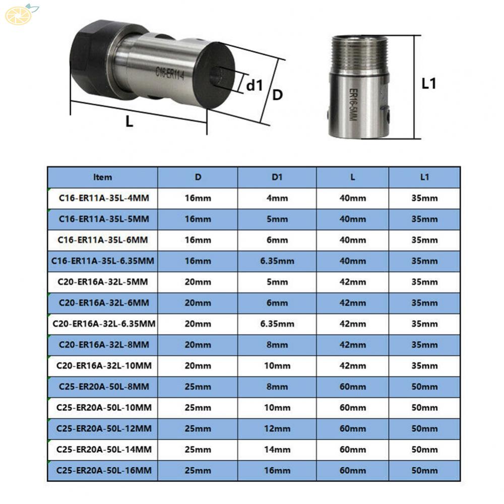 【VARSTR】Motor Shaft Collet Chuck ER11 ER11 ER16 ER20 ER16 Extended Rod ...