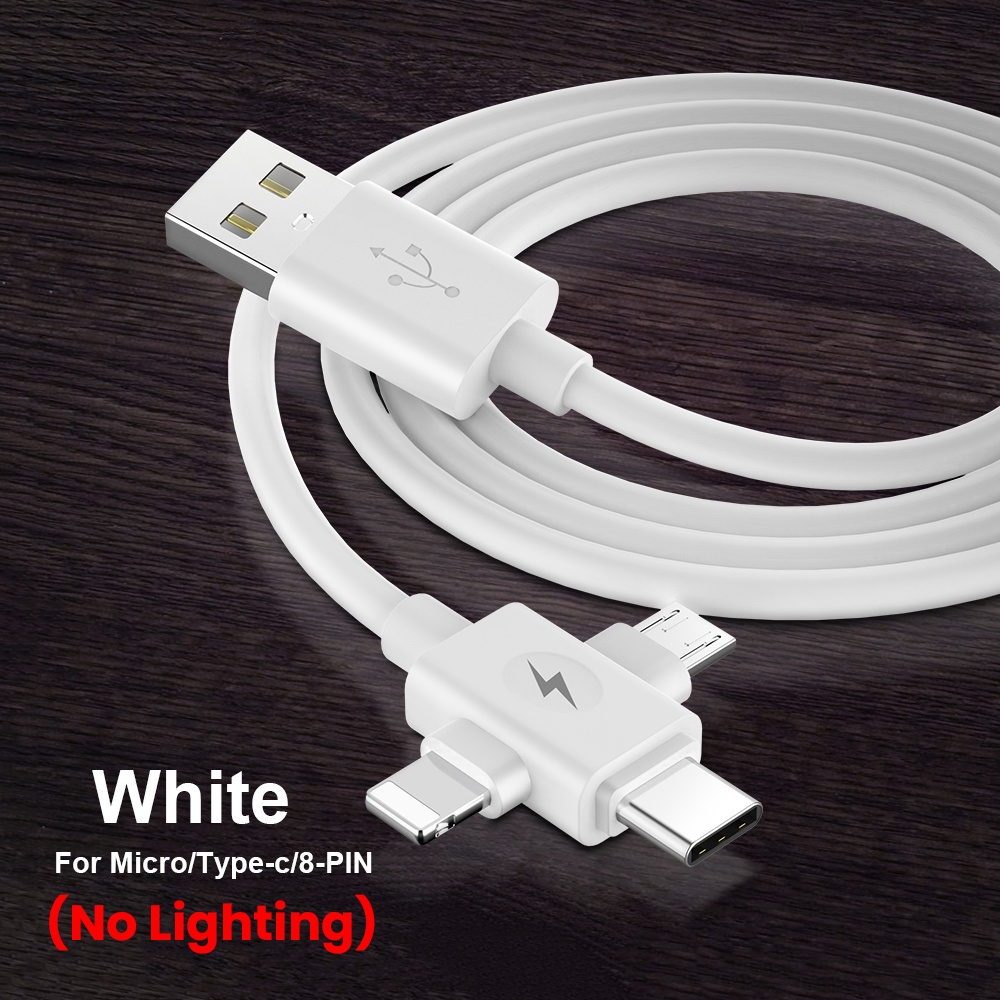 Dây Cáp Sạc Nhanh 2 4a Usb Type C 3 Trong 1 Có Đèn Led Shopee Việt Nam