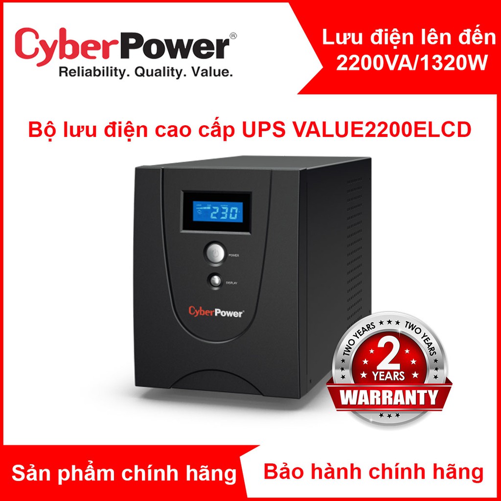 Bộ Lưu Điện CyberPower VALUE2200ELCD 2200VA/1320W - Điều khiển NAS, máy ...