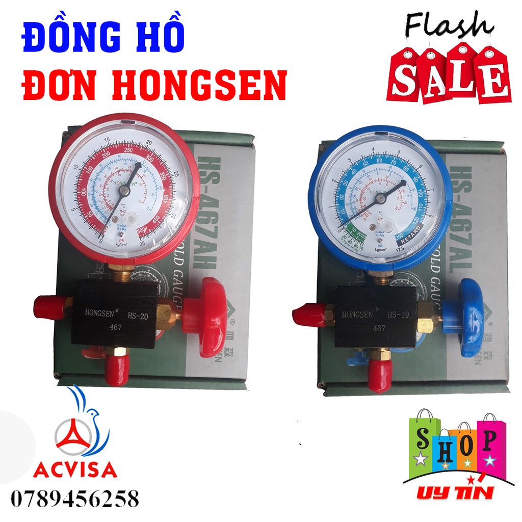 Đồng hồ đo nạp gas đơn hãng Hongsen Cao áp - Hạ áp HS-467AH HS-467AL | Shopee Việt Nam