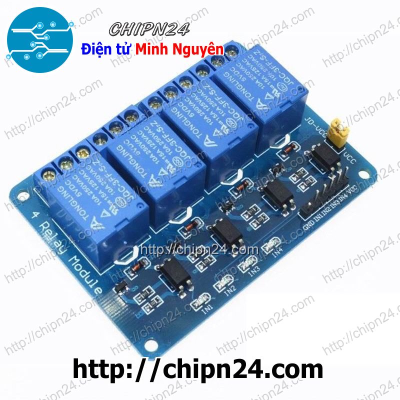 [1 CÁI] (A51) Module 4 Relay với Opto cách ly (kích thấp) (5VDC ...