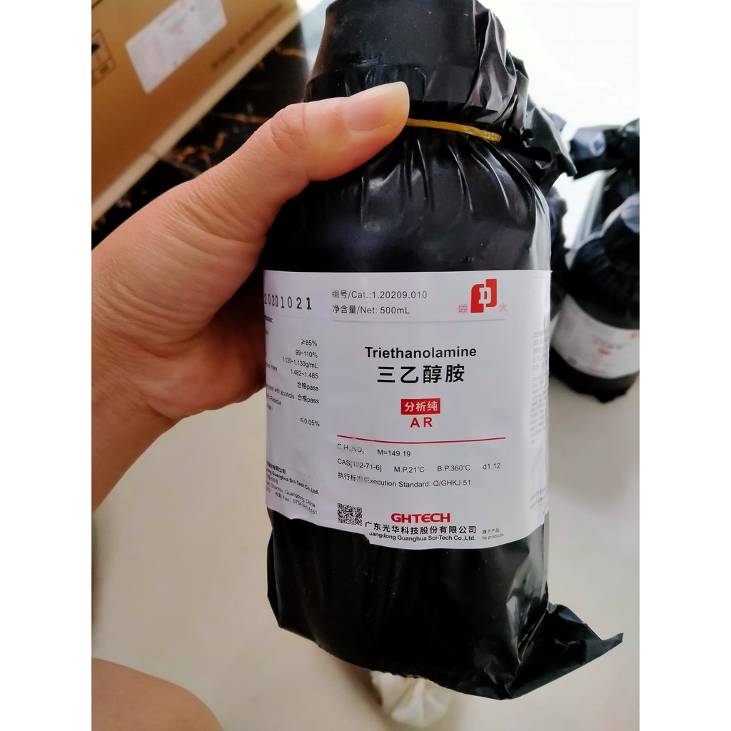 Hóa chất TEA - Triethanolamine Cas: 102-71-6 C6H15NO3 Lọ 500ml | Shopee ...