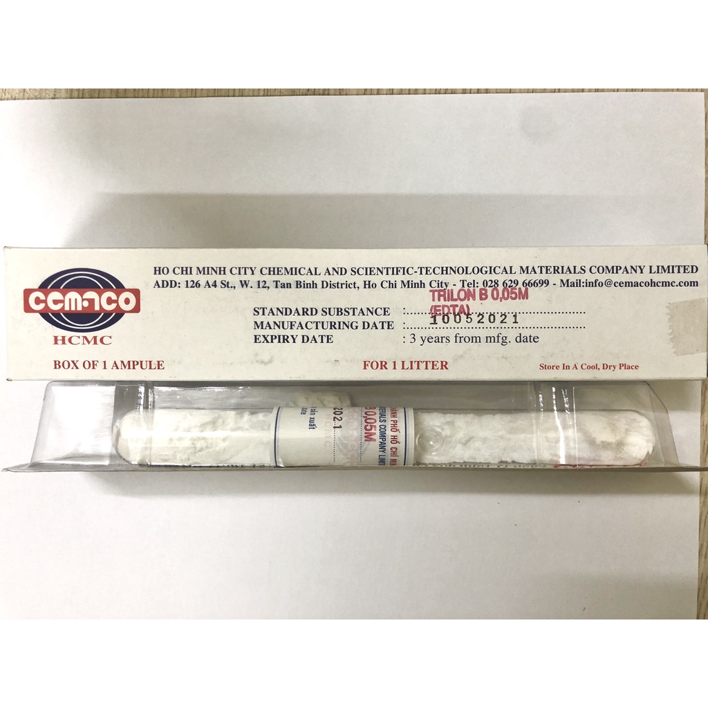ỐNG CHUẨN TRILON B 0,05M (EDTA) | Shopee Việt Nam