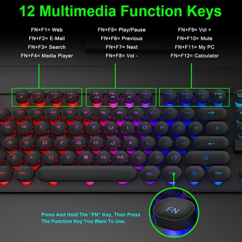 Bàn phím IMICE AK800 USB Chính hãng (Giả cơ, Chuyên Game, LED) | Shopee ...