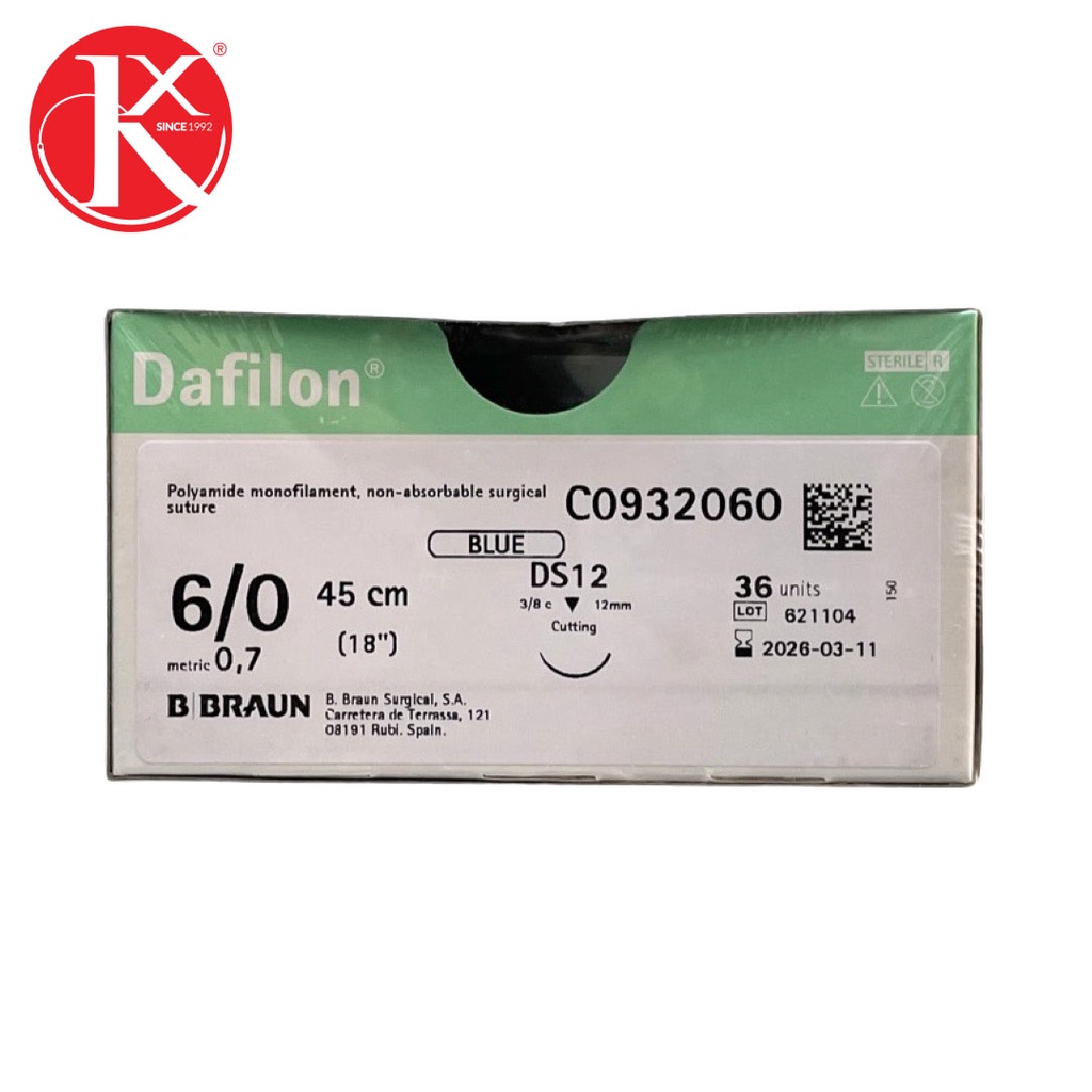 CHỈ PHẪU THUẬT KHÔNG TIÊU TỔNG HỢP BBRAUN DAFILON® BLUE Số 6/0 ...