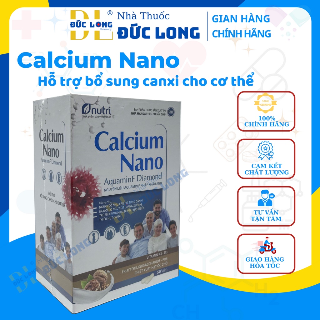 Viên uống Calcium Nano AquaminF Diamond bổ sung canxi cho cơ thể Nutri, Đức Long | Shopee Việt Nam