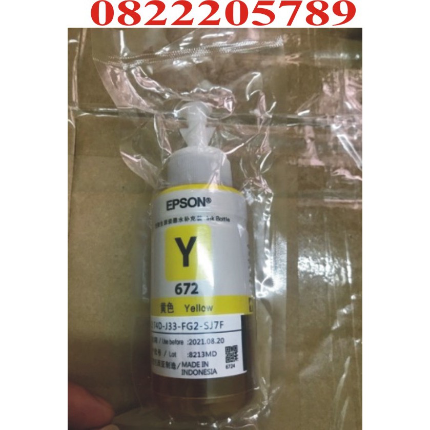 Mực vàng mã 672 dùng cho máy in Epson L310,L300,L360,L365,L110,L120 ...