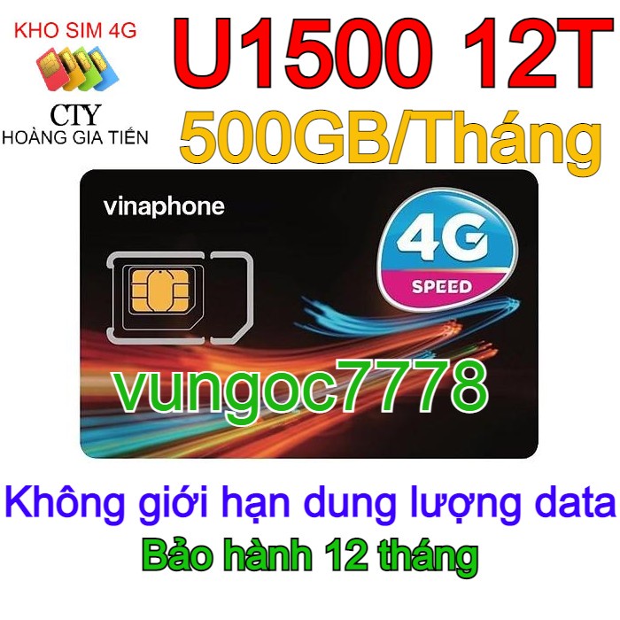 SIM VINA U1500 TẶNG 6000GB DATA KHÔNG GIỚI HẠN XÀI 12T | Shopee Việt Nam