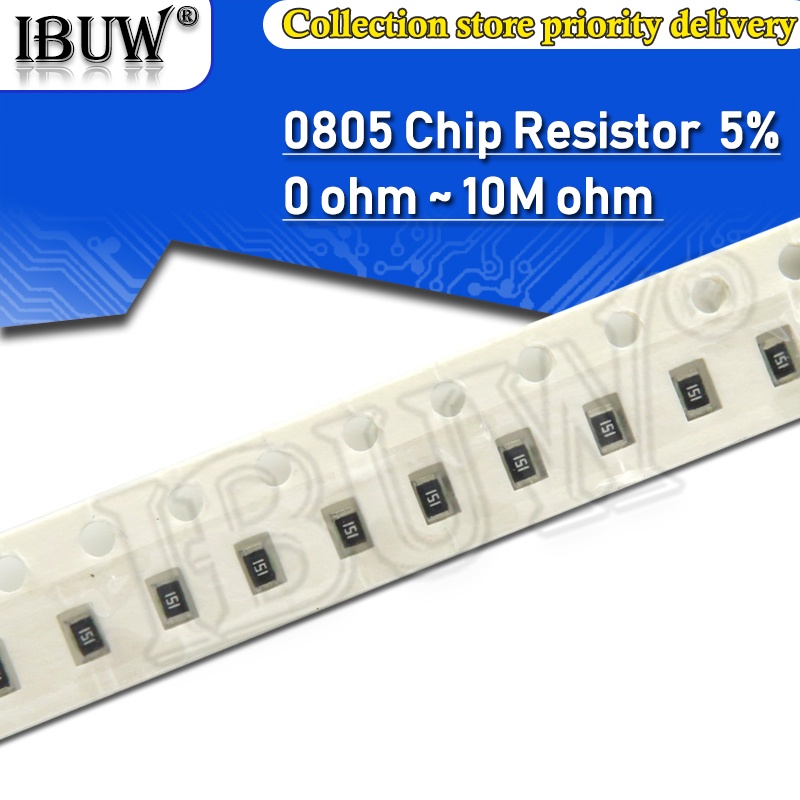 Set 100 chip Kháng Lực 0805 5% 1/8W SMD 0R ~ 91R 0R 1R 1.1R 1.2R 1.3R 1 ...