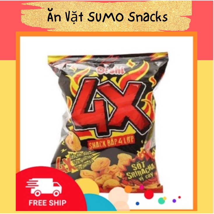 Bim Bim Snack Bắp 4x Vị Sốt SRIRACHA Cay Oishi 35/40g-Ăn Vặt Sumo Snack | Shopee Việt Nam