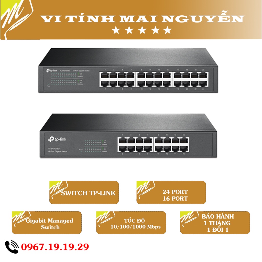 Chính hãng - SWITCH TPLINK chia cổng mạng 1G, 16 port, 24 port. Hàng 2nd. BH 1 tháng. | Shopee ...