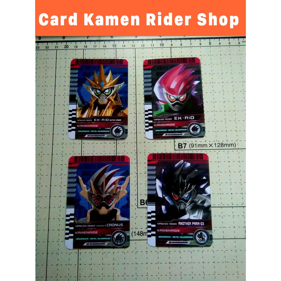 4 Thẻ Kamen Rider Ex-AID bao gồm: Ex-AID, EX-AID MUTEKI GAMER, EX-AID ...