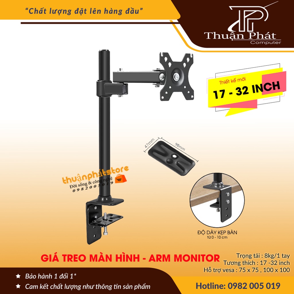 Giá Treo Màn Hình Arm Monitor ( Tay 23- 38cm ) - Xoay Màn 360 độ - Lắp ...