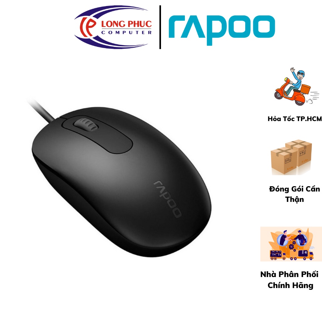 Chuột máy tính Rapoo N120 đen (USB) | Shopee Việt Nam
