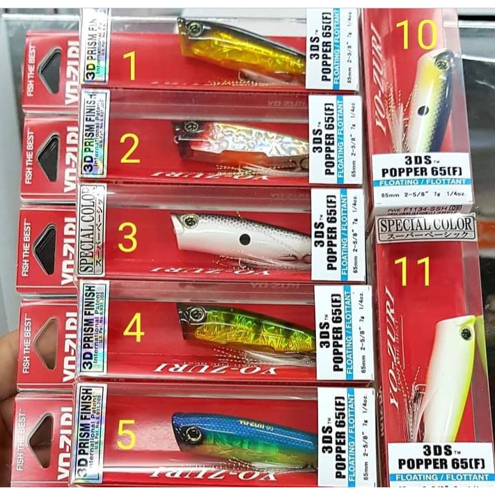 Mồi câu YO-ZURI 3DS POPPER 65F #5290002612089 #5310002096181 #5290002612119 #5290002612102 ...