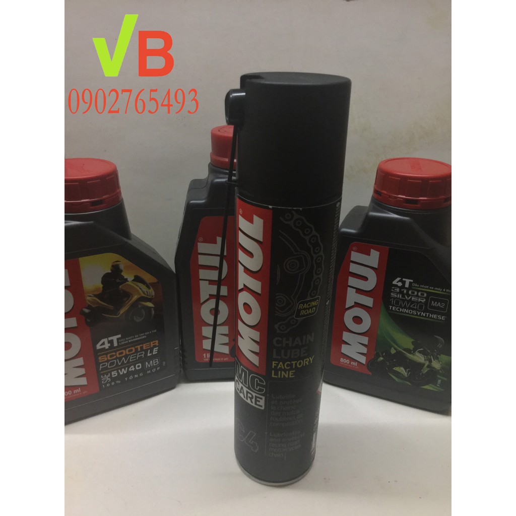 Xịt Dưỡng Sên Motul MC Care C4 Chain Lube Factory Line 400ml | Shopee ...