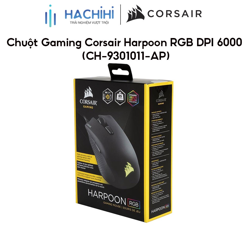 Chuột Gaming Corsair Harpoon RGB DPI 6000 (CH-9301011-AP) | Shopee Việt Nam