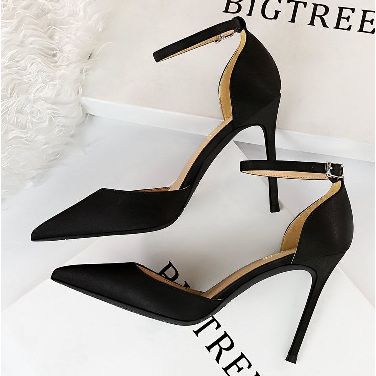 Giày cao gót basic chất liệu da trơn cao 7cm gót nhọn mã LTC50 | Shopee ...