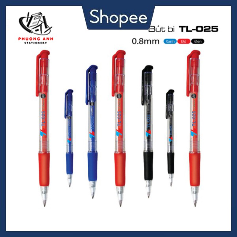 [CHÍNH HÃNG] Bút Bi Bấm/Viết Bi Bấm Thiên Long TL-025 - Ngòi 0.8mm | Shopee Việt Nam
