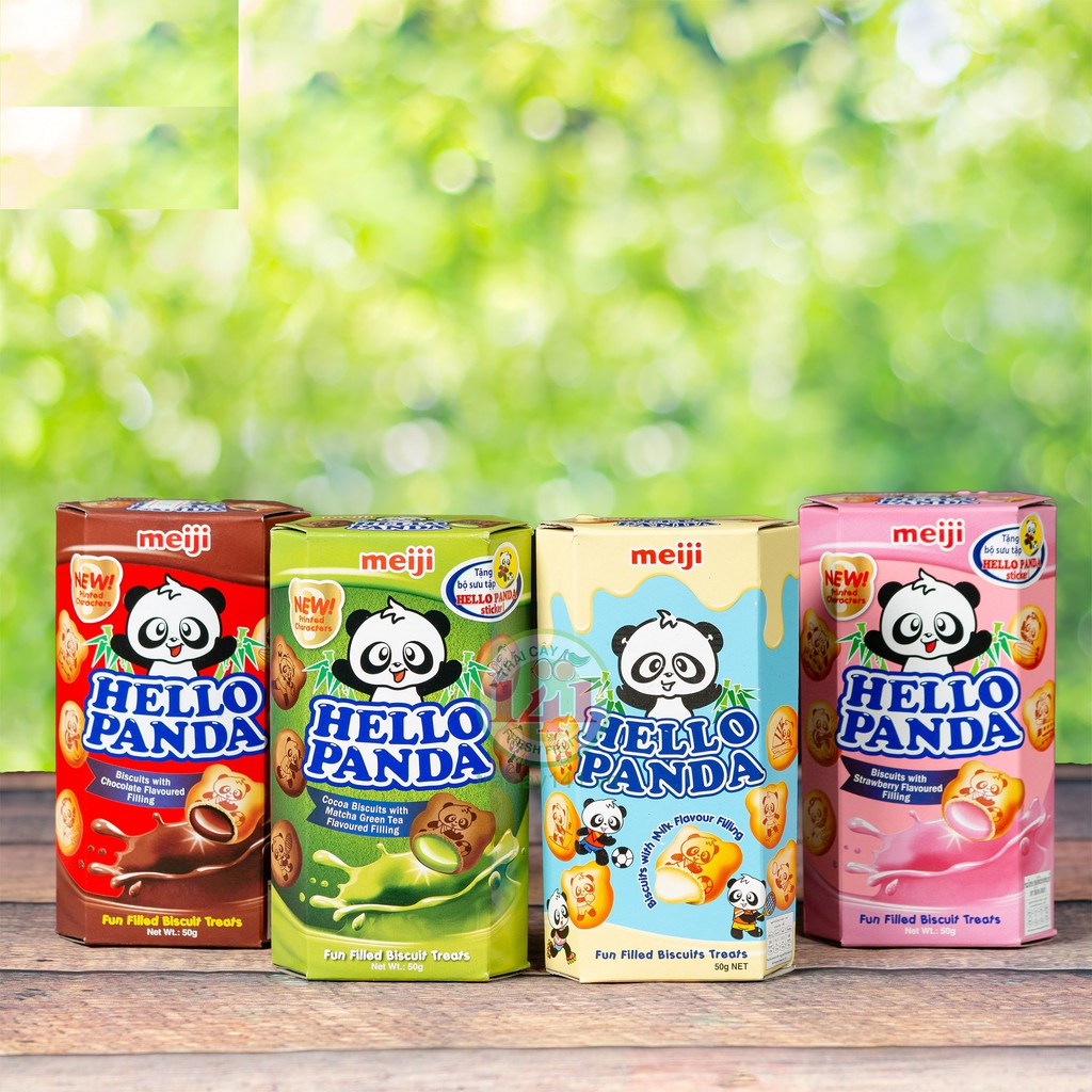 Bánh ăn dặm hình gấu Meiji Hello panda hộp 50g cho bé từ 8m+ | Shopee ...