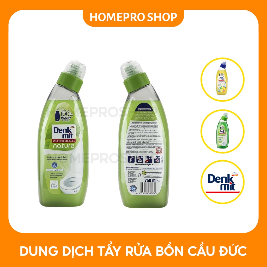Dung dịch tẩy rửa bồn cầu, nhà vệ sinh Denkmit WC-Reiniger Nature 750ml ...